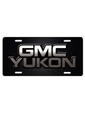 Accents | Silver And Black Gmc Yukon Logo On Simulated Grill Aluminum ...